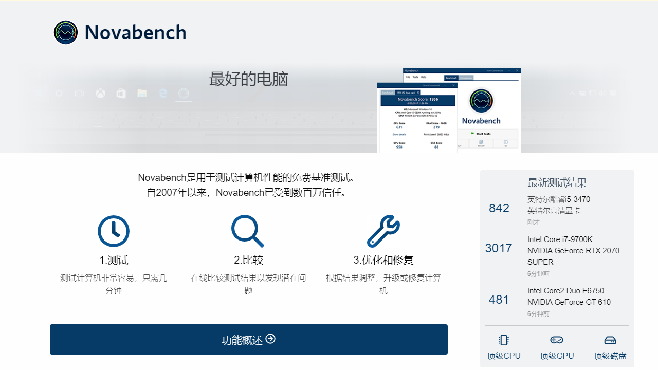 NovaBench下载 - NovaBench最新电脑版下载 - 中华网软件